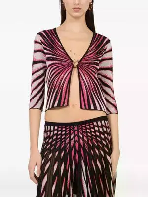 Roberto Cavalli Printed V-neck Cardigan - Pink