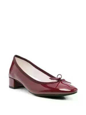 Repetto Burgundy Bow Detail Pumps