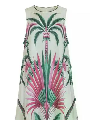 F.R.S FOR RESTLESS SLEEPERS Penelope Palm-print Silk Maxi Dress - Neutrals