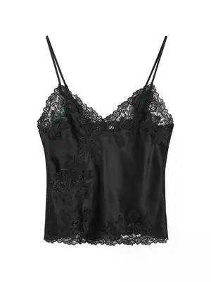 BY MALENE BIRGER Madeleine Lace-trimmed Top - Black