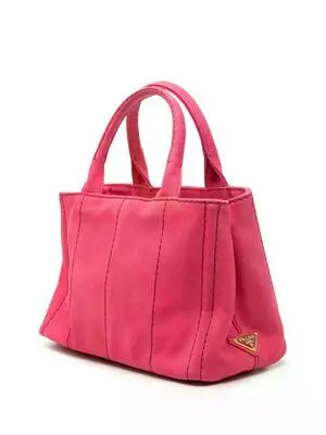 Prada Canapa Logo Satchel - Pink
