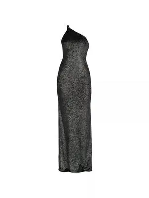THE SEI One-shoulder Maxi Dress In Metallic