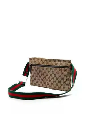 Gucci Gg Canvas Web Double Pocket Belt Bag