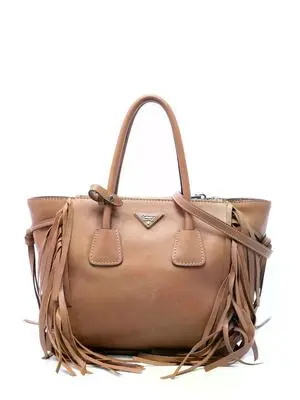 Prada Glace Calf Fringed Twin Pocket Satchel