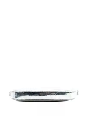 Celine Medium Croc Effect Shoulder Bag - Silver