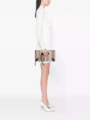 Balenciaga Suede Striped Papier Clutch Bag
