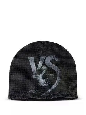 VALE FOREVER Skull Print Beanie Hat - Black