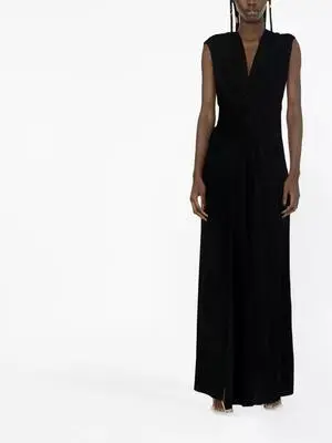 Alberta Ferretti Sleeveless V-neck Maxi Dress With Cut-out Detailing - Black