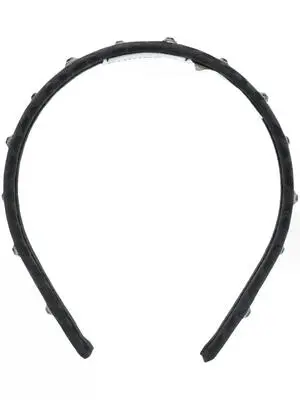 Moschino Crystal-embellished Jacquard Headband - Black