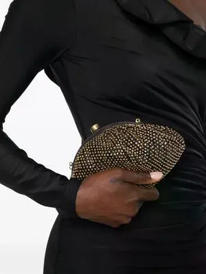 SLO_HAND_MADE Embellished Clutch Bag With Chain Strap - Gold