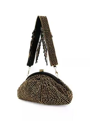 SLO_HAND_MADE Embellished Clutch Bag With Chain Strap - Gold