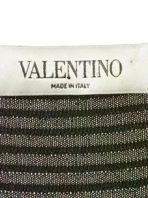 Valentino Garavani Patterned Knit Square Neck Short Sleeve Dress