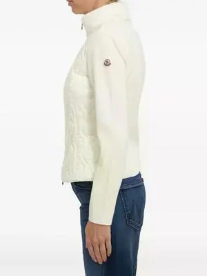 Moncler Quilted High-neck Cardigan - Neutrals
