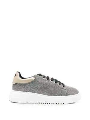 Emporio Armani Glitter Effect Logo Patch Sneakers