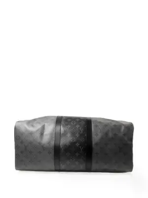 LOUIS VUITTON Keepall Bandouliere 50 Monogram Eclipse Luggage Bag - Grey