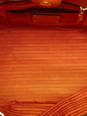 Prada Vitello Daino Convertible Tote Satchel - Orange