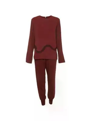 Stella McCartney Embroidered Crepe Suit - Red