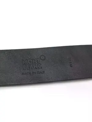 Montblanc Leather Belt With Gold-tone Buckle