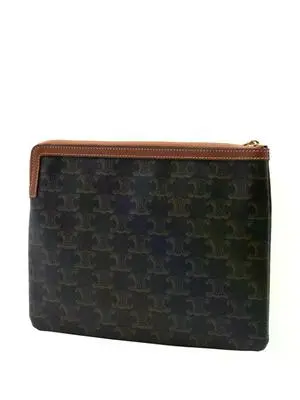 Celine Triomphe Coated Canvas Clutch Bag
