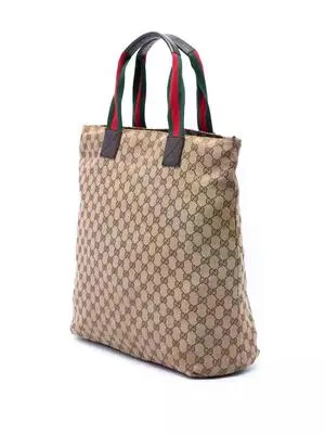 Gucci Gg Canvas Web Vertical Tote Bag - Neutrals