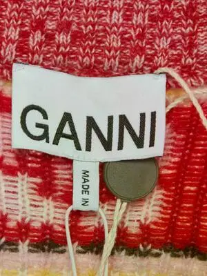GANNI Intarsia V-neck Knit Vest