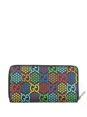 Gucci 2016-2026 Gg Supreme Psychedelic Zip Around Wallet Long Wallets - Black