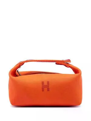 Hermès Toile De Jouy "a Brac" Case Vanity Bag - Orange