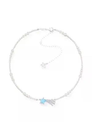 YVMIN Shooting Star Pearl Necklace - Silver