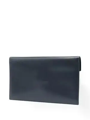 Saint Laurent Smooth Calfskin Monogram Uptown Pouch Clutch Bag - Grey