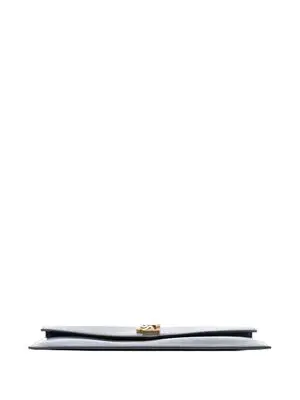 Saint Laurent Smooth Calfskin Monogram Uptown Pouch Clutch Bag - Grey