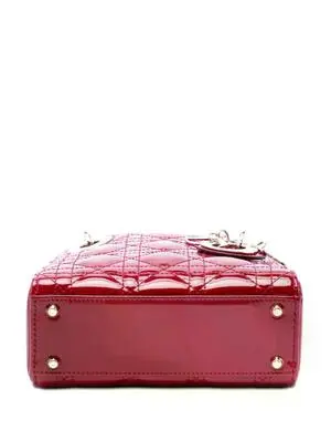 Dior Patent Cannage Lady Satchel - Red