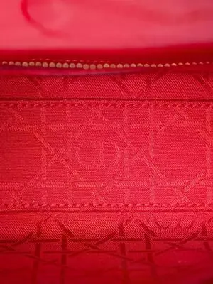 Dior Patent Cannage Lady Satchel - Red