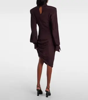 MUGLER Asymmetric Mini Dress With Drapes