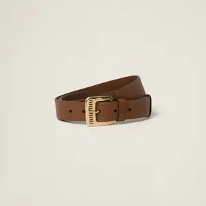 Miu Miu Logo Embossed Buckled Belt