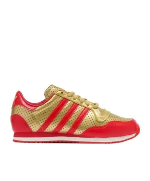 Adidas Galaxy Og Perforated Leather Trainers - Red