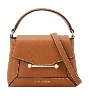 Strathberry Mosaic Leather Tote Bag - Brown