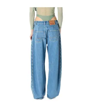 MARINE SERRE Straight-leg Jeans With Moon Print