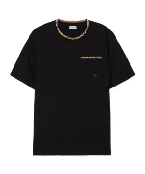 Burberry Checked Trim Short Sleeved T-shirt - Black