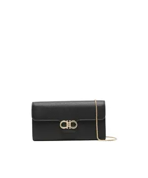 FERRAGAMO Gancini Wallet-on-chain - Black