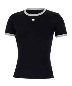 COURREGES Color-blocked T-shirt - Black