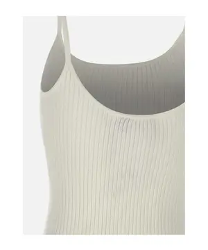 COURREGES Courrèges Ribbed Knit Tank Top - White