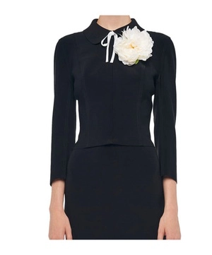 Norma Kamali Peter Pan Collar Cropped Jacket