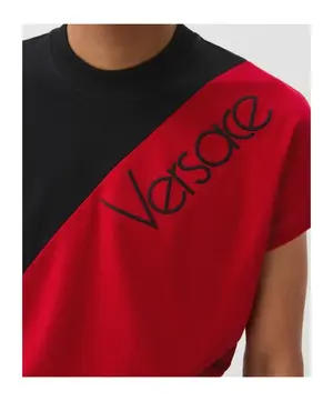 Versace Embroidered-logo Stretch Cotton-jersey Slim T-shirt
