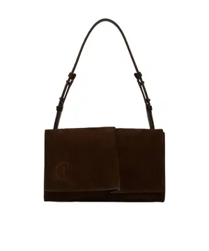 CHRISTIAN LOUBOUTIN Small Knotted Suede Shoulder Bag - Brown