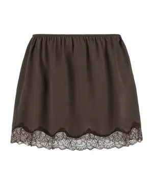 Magda Butrym 11 Lace-trim Mini Skirt - Brown
