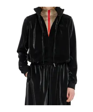 DIESEL® Zipped Sweatshirt With Shiny Piquet Effect