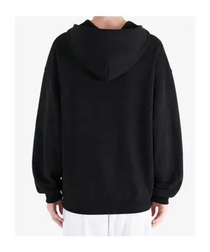 Balenciaga Distressed Graphic Zip-up Hoodie - Black