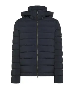 Peuterey Quilted Hooded Down Jacket - Graphite Blue