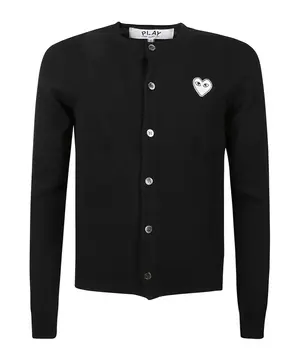 Play Comme Des Garcon Ribbed Cuff Knit Sweater - Black