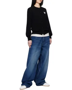 Play Comme Des Garcon Ribbed Cuff Knit Sweater